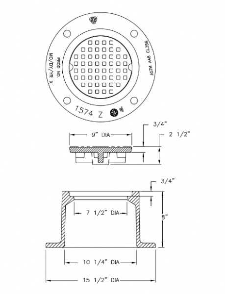 1574Z/A - 9" Monument Box frame and cover set by Trench Drain Supply