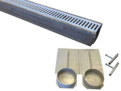 TPC600-80 - 6" Wide Polycast 600 Poly Concrete Trench Drain Kit 80 foot ...